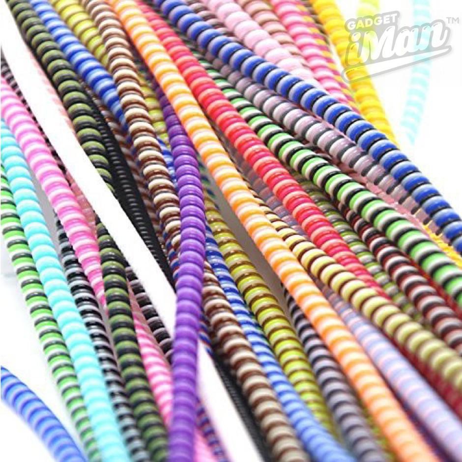 [READY STOCK] Cable Wrap Double Colors Spring Cable Protectors For ...