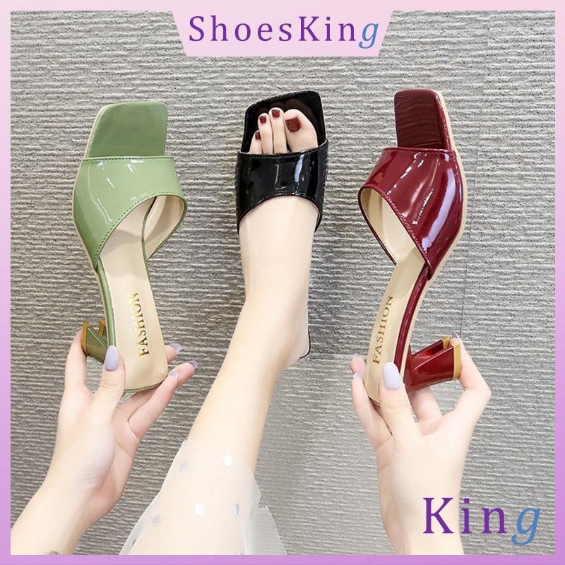 Shoesking Mid-Heel Sandals Slippers | Shopee Malaysia