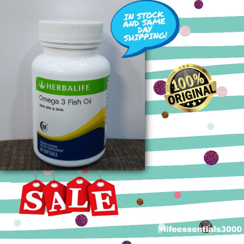 Herbalife Omega 3 Fish Oil Exp: 2023 with EPA and DHA [60 softgels ...