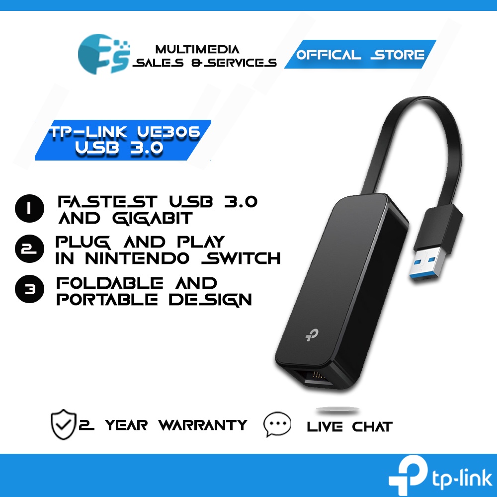 TP-LINK UE306 USB 3.0 to RJ45 Gigabit Ethernet Network Adapter | Shopee ...