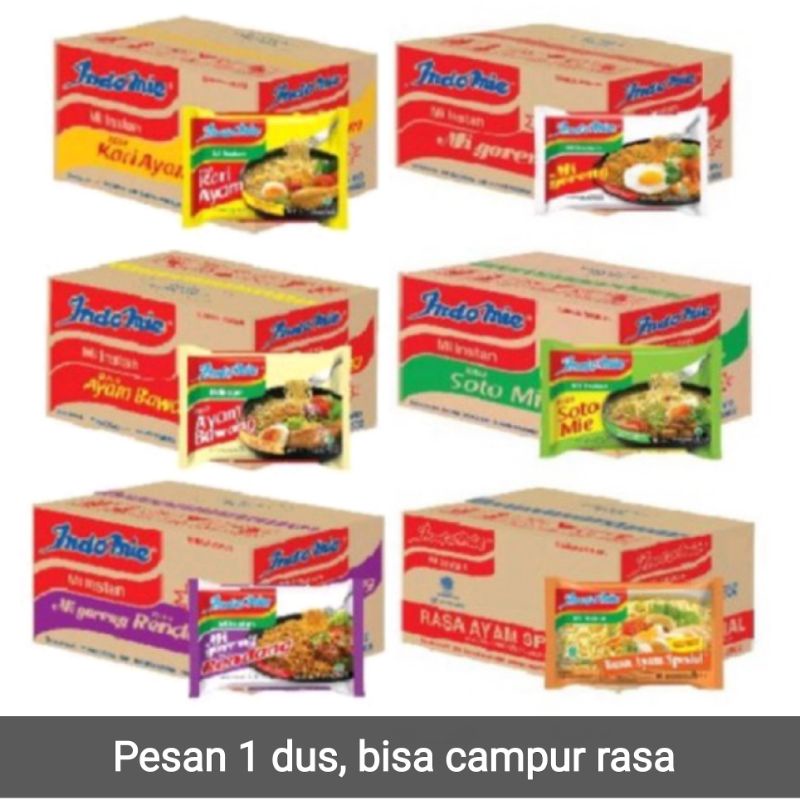 Indomie 1 box can mix fried indomie flavor, soto sauce, onion chicken ...