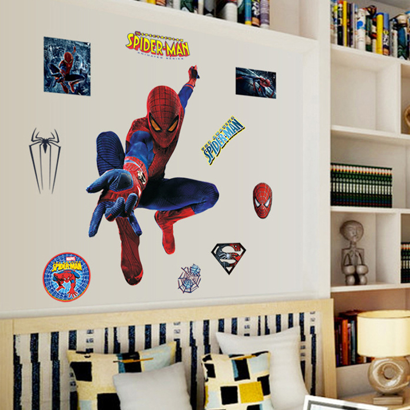 Spider-Man Stiker Marvel Kartun Pelekat Dinding Ruang Tamu Bilik Kanak ...