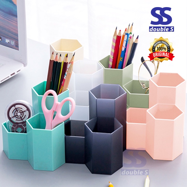 Hexagonal Pen Holder Colourful | Shopee Malaysia