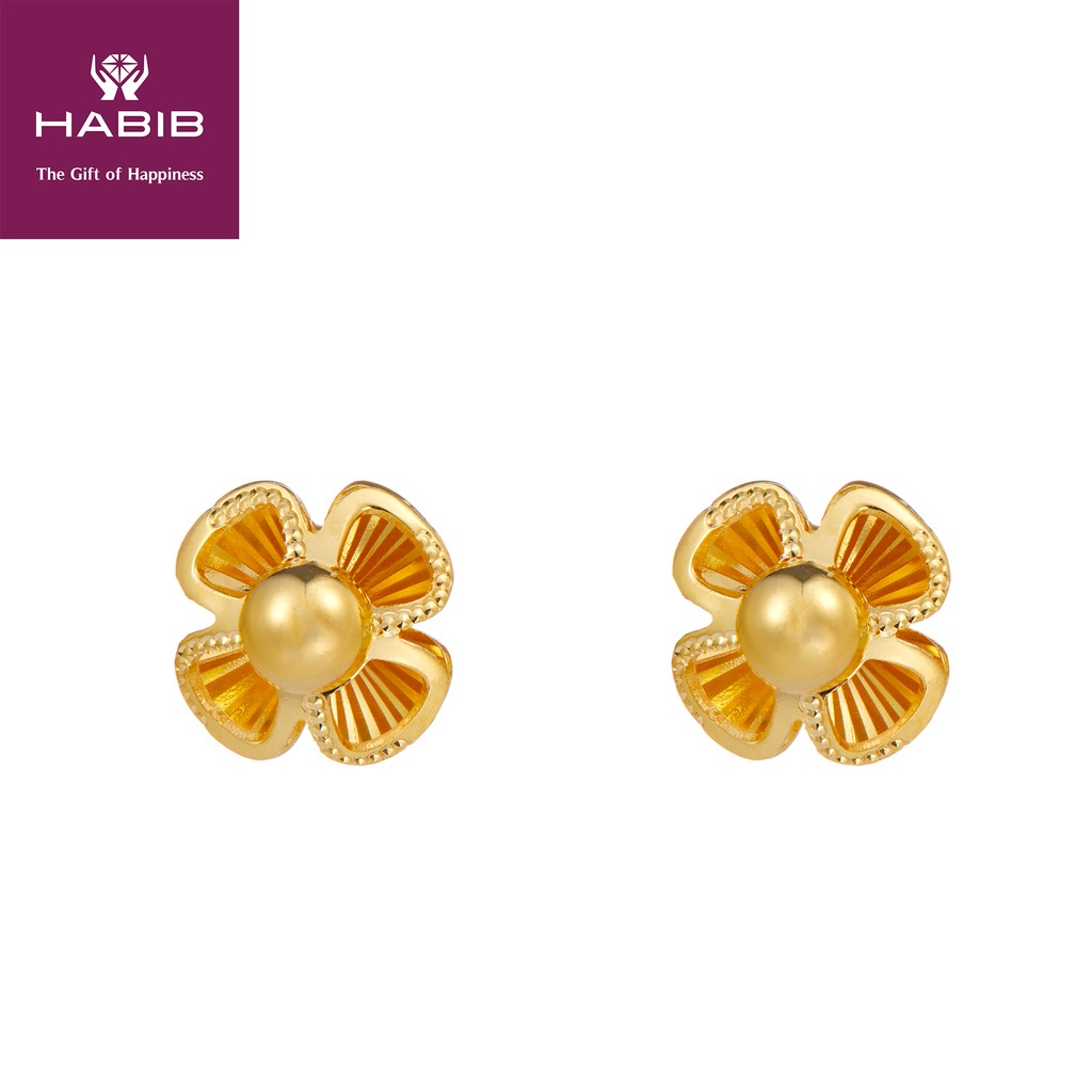 HABIB Sylvie Gold Earring, 916 Gold | Shopee Malaysia