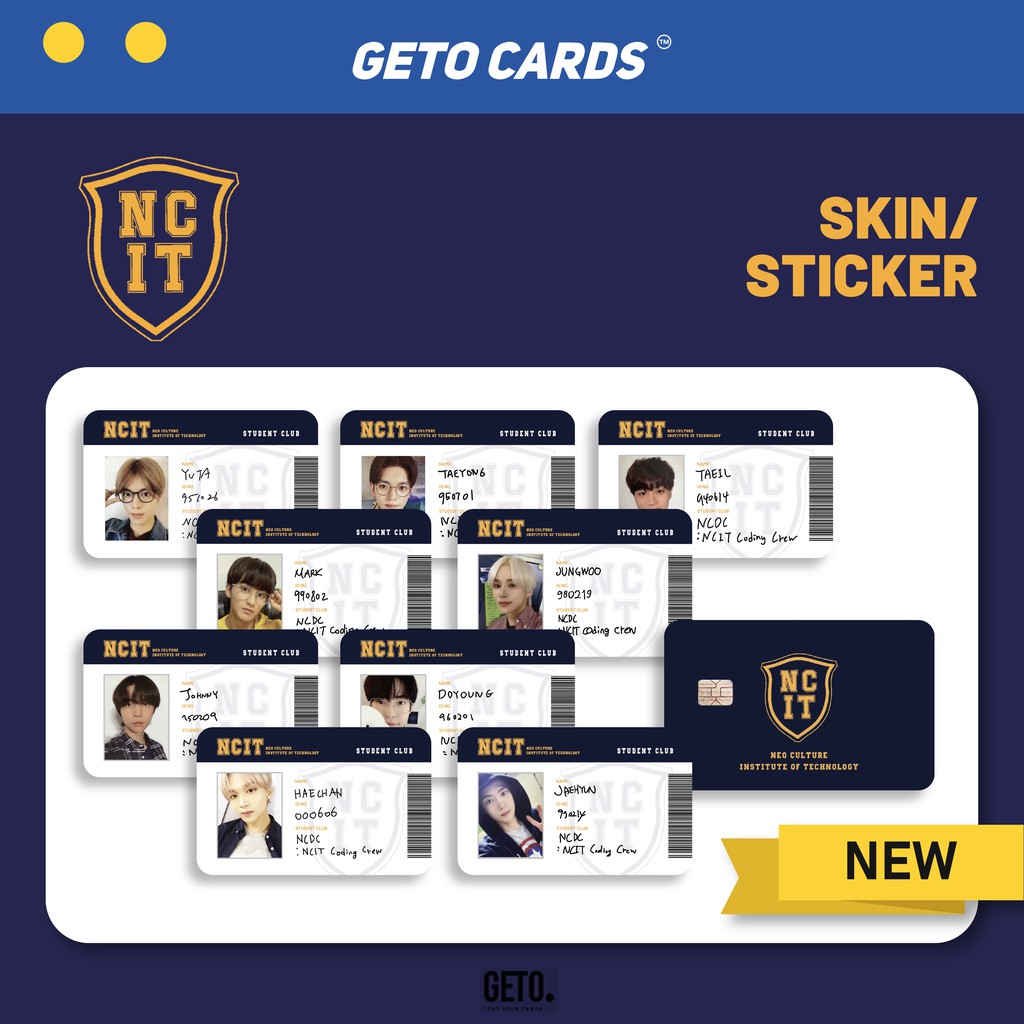 Nct 127 NCIT Atm Card Skin Sticker Handwriting ID Card | Getocard GETO ...