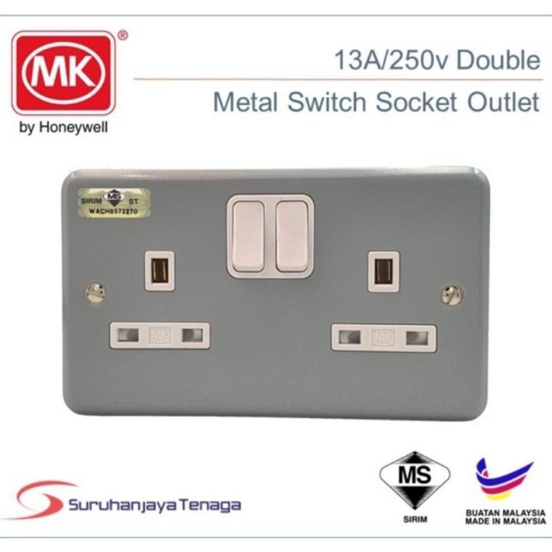 MK HEAVY DUTY 1G / 2G METAL CLAD SWITCH SOCKET 13A 15A | Shopee Malaysia