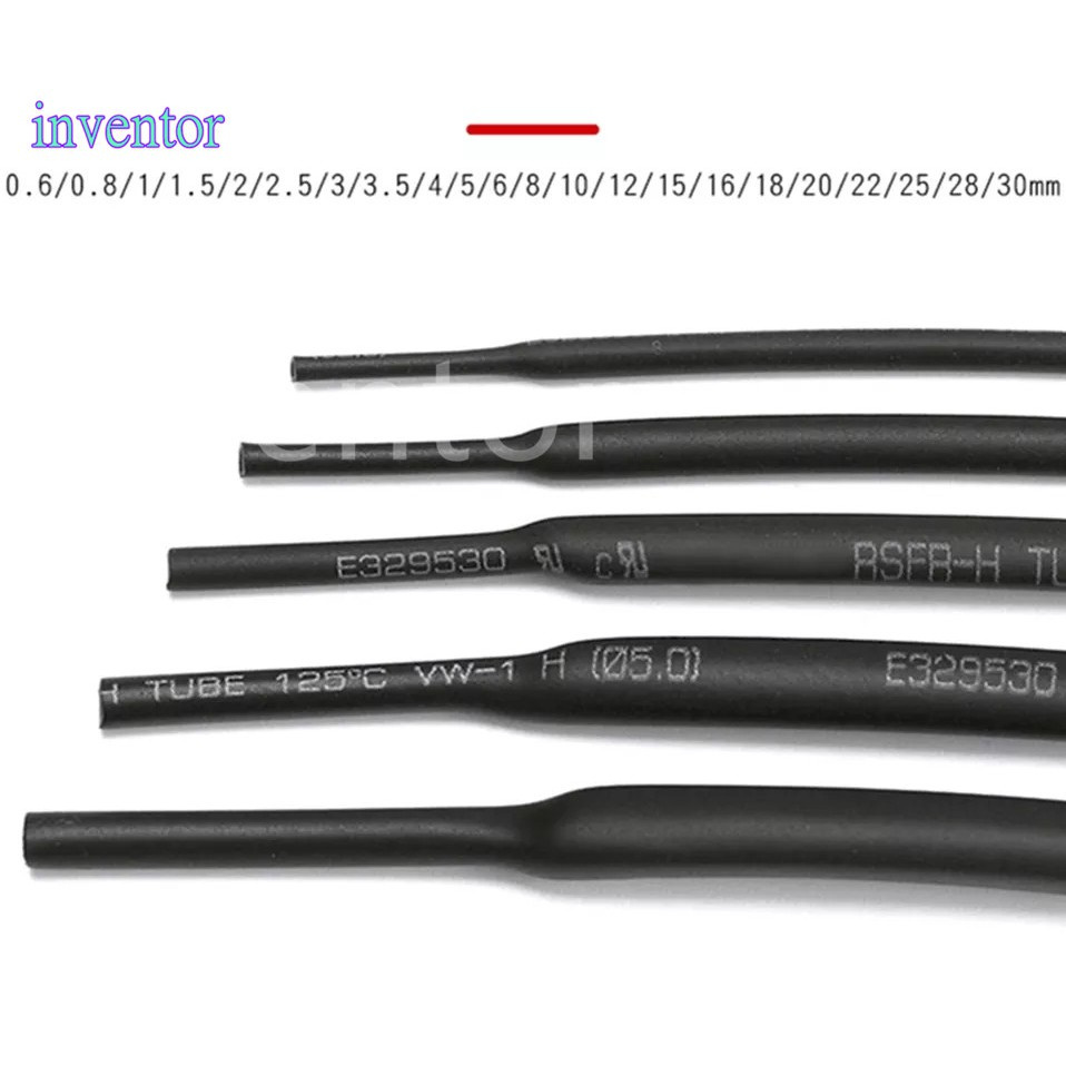 1METER/LOT BLACK 1mm 1.5mm 2mm 2.5mm 3mm 3.5mm 4mm 5mm 6mm Heat Shrink Tubing Tube | Shopee Malaysia