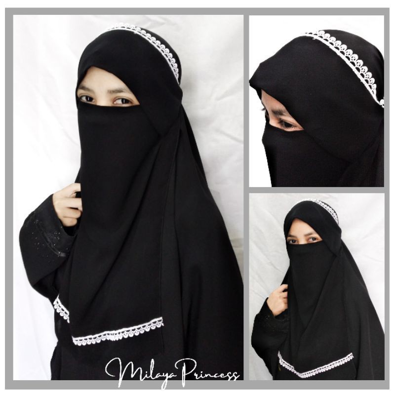 Niqab Milaya Princess/Niqab Bangs Hijab Ped/Niqab Milaya New Lace ...