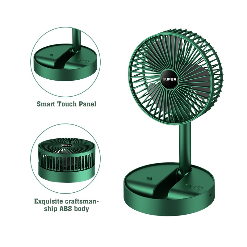 3600MA Table Fan Mini Desk Fan 4 Speed USB Desktop Fan Rechargeable Fan ...