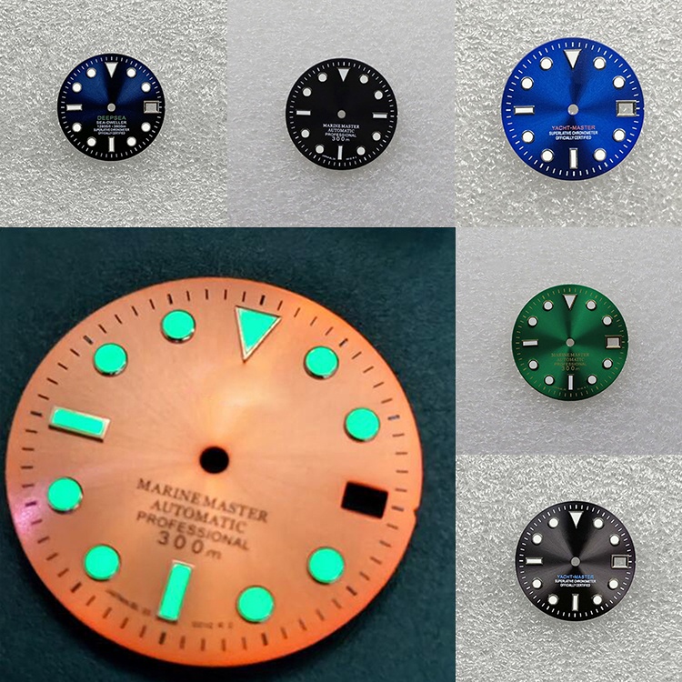 28.5MM Green Luminous Watch Dial Sunray Watch Dial for NH35 Movement ...