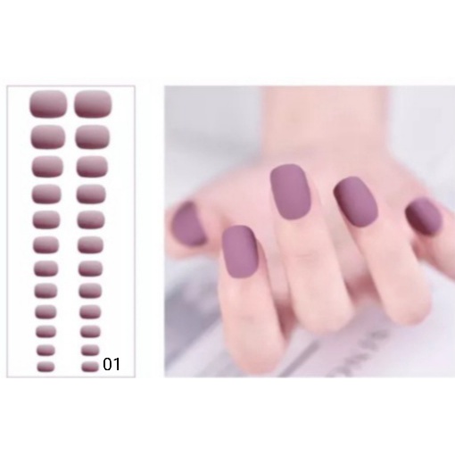 24pcs Simple Short Square Fake Nails with Double Side Sticker | Shopee ...