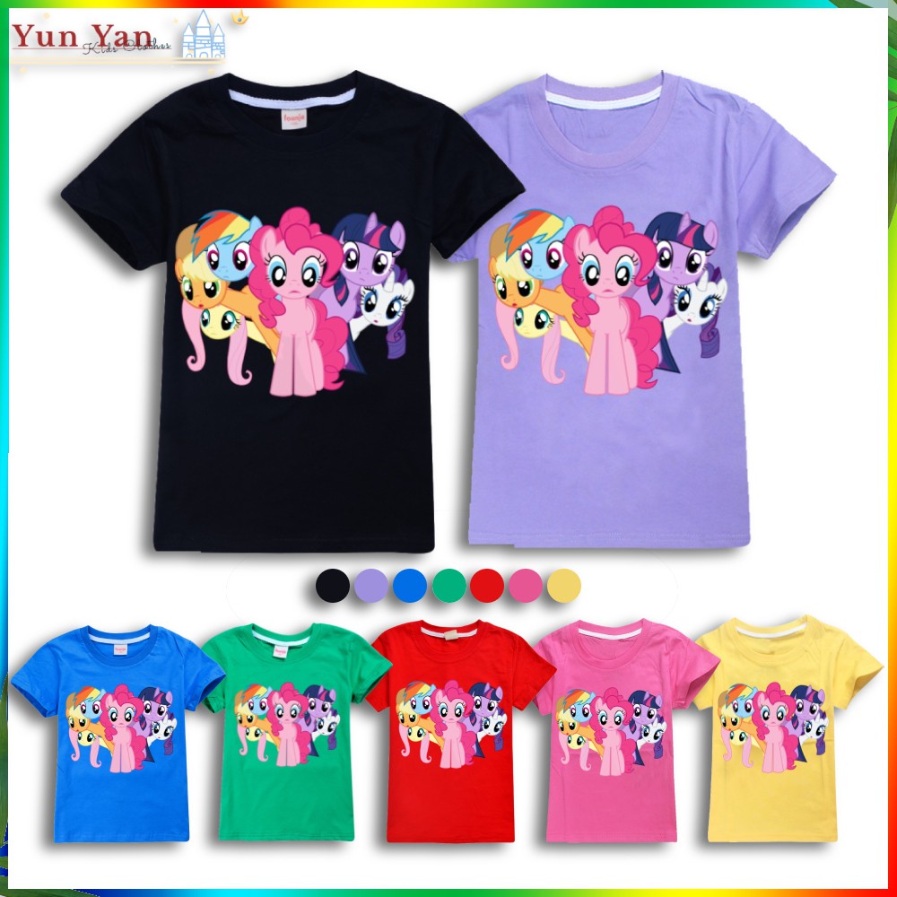 Kids Cartoon My Little Pony Tops Summer Short-sleeved, Cotton Casual ...