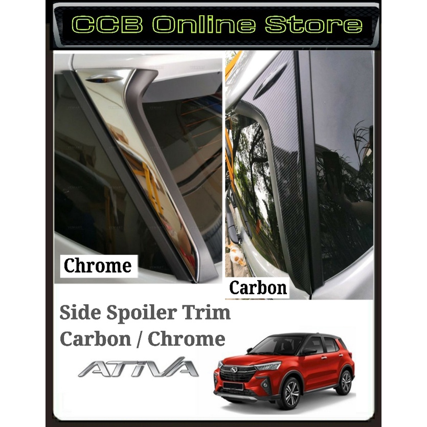 PERODUA ATIVA Rear Spoiler Carbon / Chrome Garnish Accessories Exterior ...