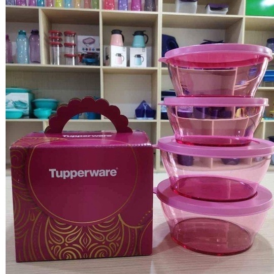 Tupperware Clear Bowl Gift Set with Gift Box Air Tight Container ...