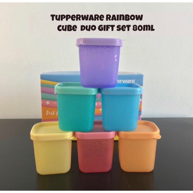 Tupperware Rainbow Cubes Gift Set (6) 80ml. | Shopee Malaysia
