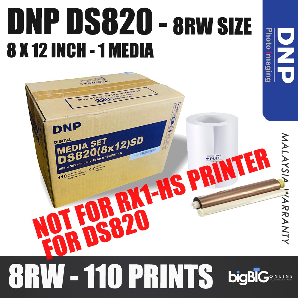 DNP RX1-HS Media Kit 2 sets 4R, 5R, 6R, 3R (1400 4x6" 6x8" 5x7" 3.5x5" paper and ink - ORIGINAL ...