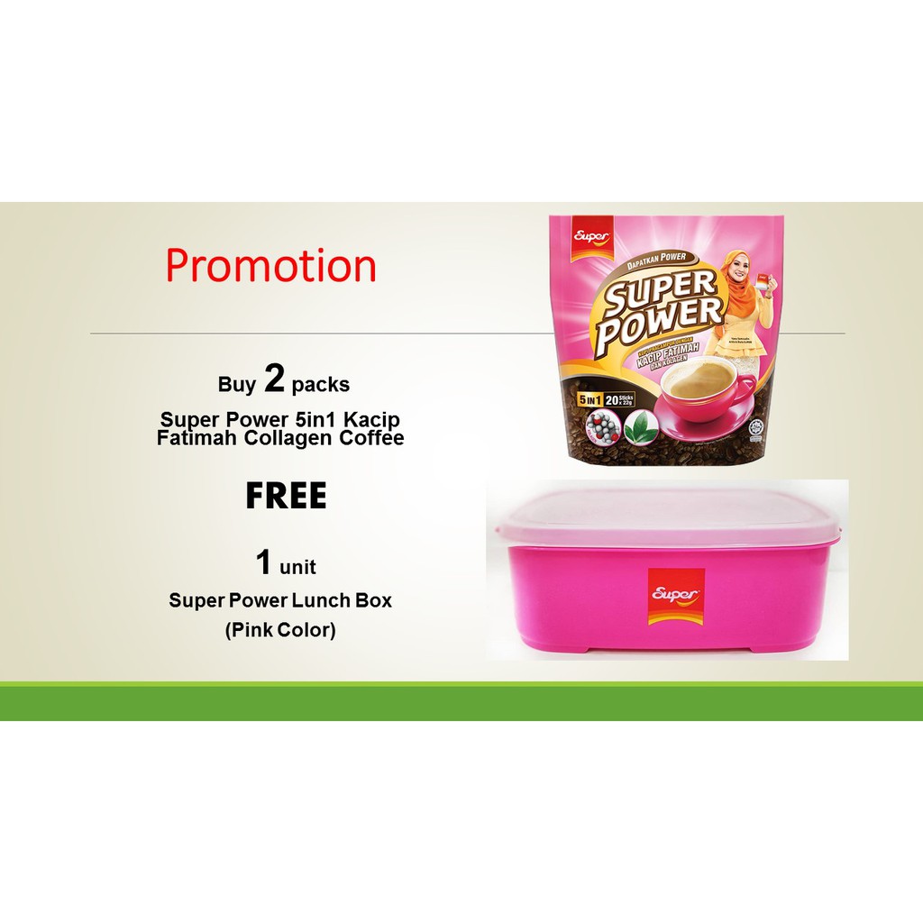 Super Power 5in1 Kacip Fatimah Collagen Coffee F.O.C. Lunch Box (2 ...