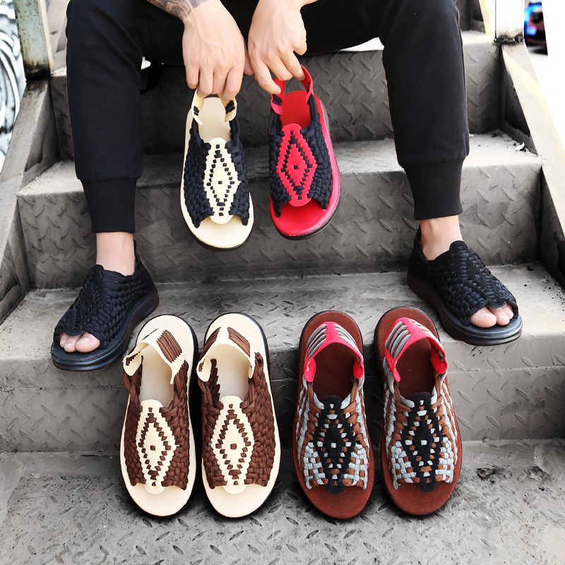 ♣Chinastyle♣ Shoes Woven Sandals Unisex Outdoor Kasut Sandal Hiking ...