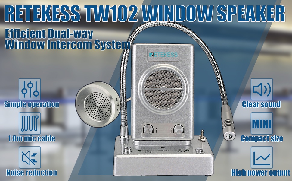 Retekess TW102 Window Intercom System Speaker Mic | Shopee Malaysia