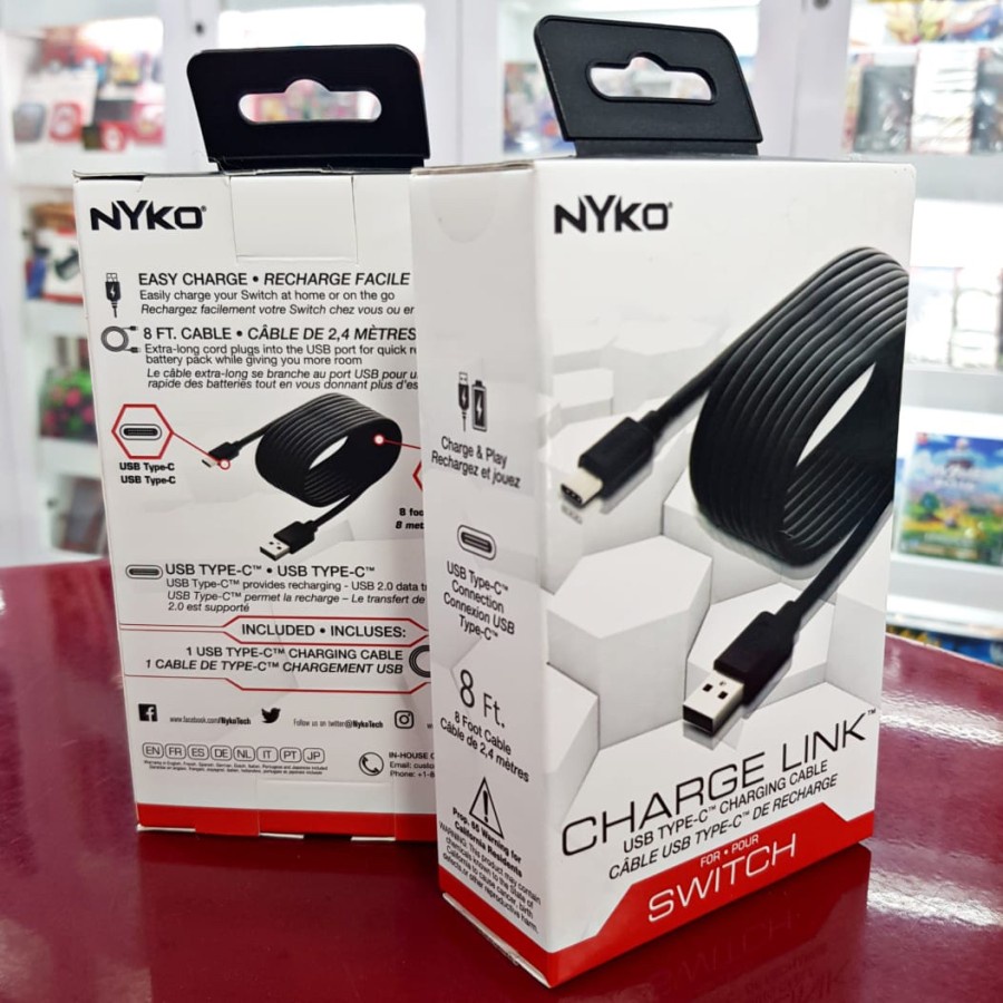 Switch Charge Link USB-C Cable (2.4meter) NYKO | Shopee Malaysia