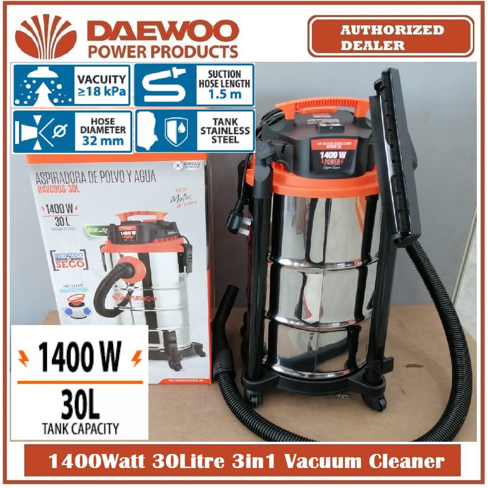 Daewoo 30litre Wet And Dry Vacuum Cleaners Davc90s 30l With Blower