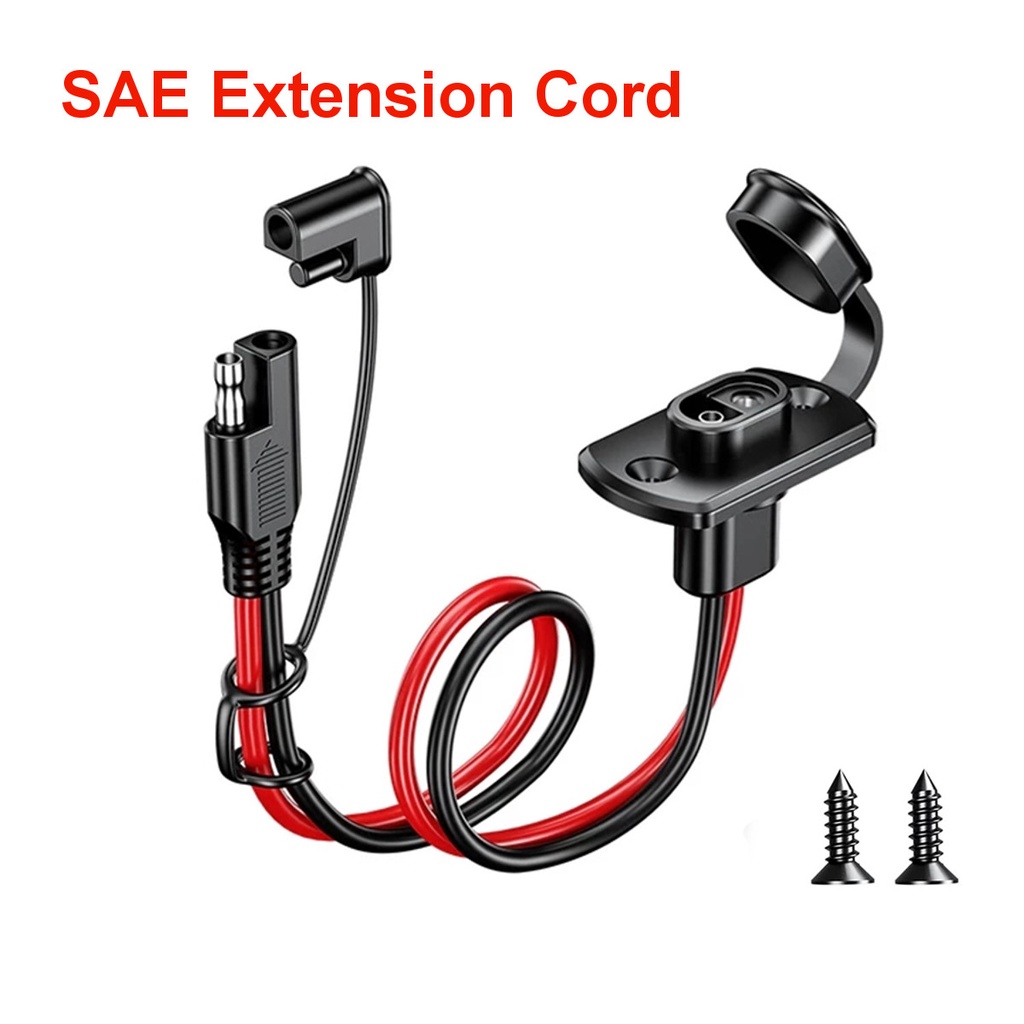 Motorcycle Charger SAE Extension Cord Adapter Waterproof Female Power ...