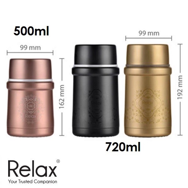 Relax 18.8 Stainless Steel Thermal Food Jar 500ml / 720ml, Baby Food Insulated Storage Container ...