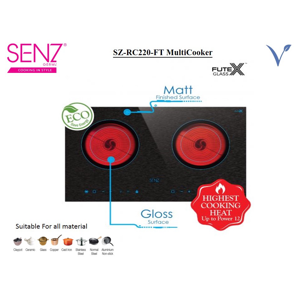 SENZ Multi Cooker SZ-RC220FT ceramic cooker hob | Shopee Malaysia