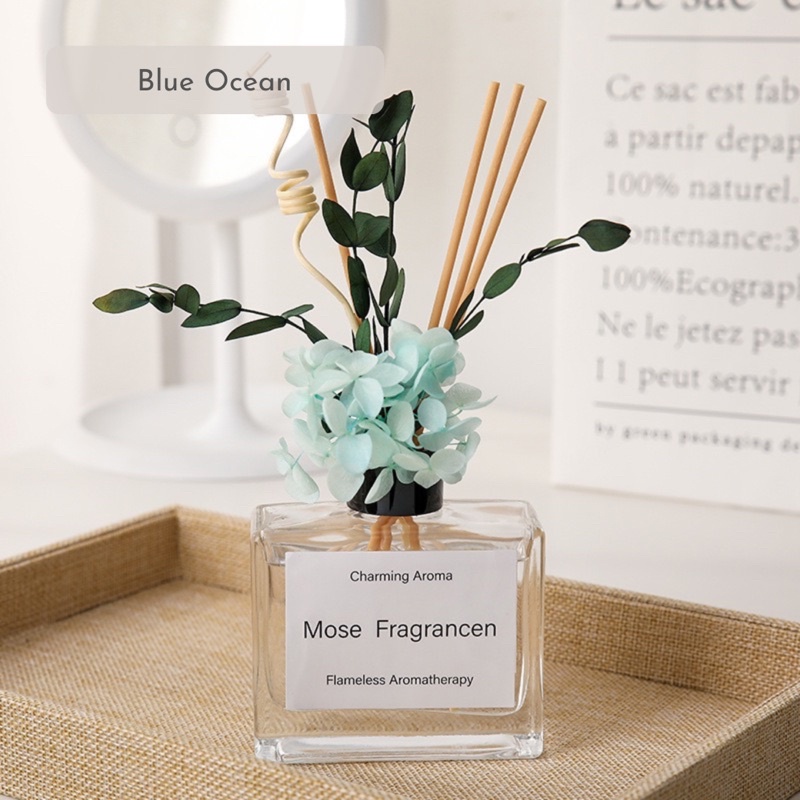 Natural Plant Aromatherapy Reed Diffuser with Preserved Fresh Flower Home Fragrance Air ...