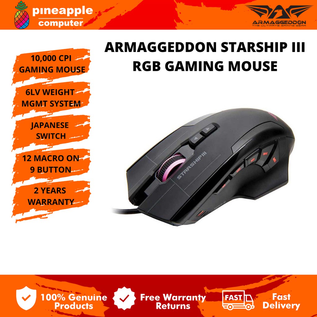 Armaggeddon Starship III RGB Gaming Mouse (10000 CPI) | Shopee Malaysia