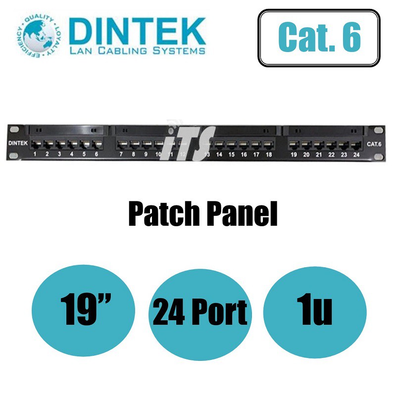 Dintek 19" 1U Cat.6 24 Ports Patch Panel | Shopee Malaysia