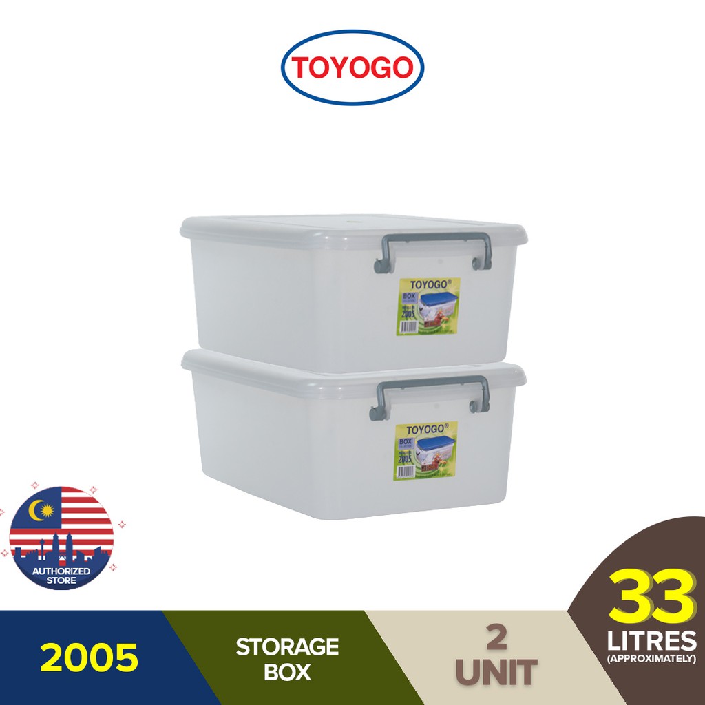 TOYOGO Storage Box with Lid - Translucent 2005 (29L) [4 units] | Shopee ...