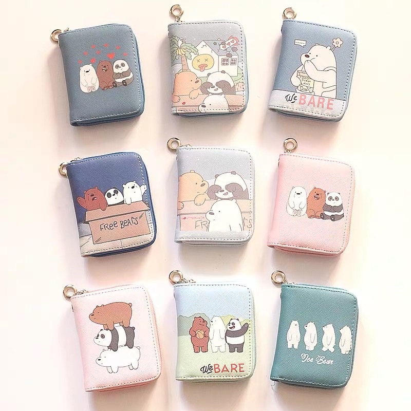 We Bare Bears Women's / Kid's Cute Animal Bear Rabbit Short Purse ...