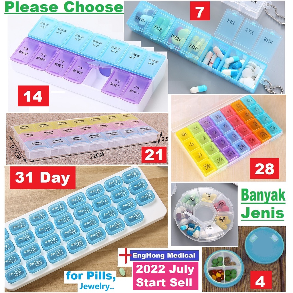 EngHong Pill Box, 7day Pill Box, 7days Pill Medicine Case, 31day Medicine Box, 28 Pill Box, 药剂盒 ...