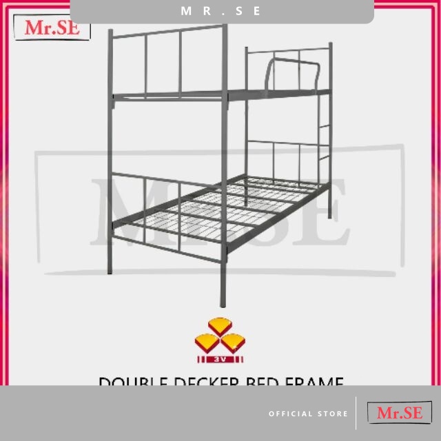 FREE SHIPPING MRSE 3V Powder Coat Metal Double Decker Bed frame Katil ...