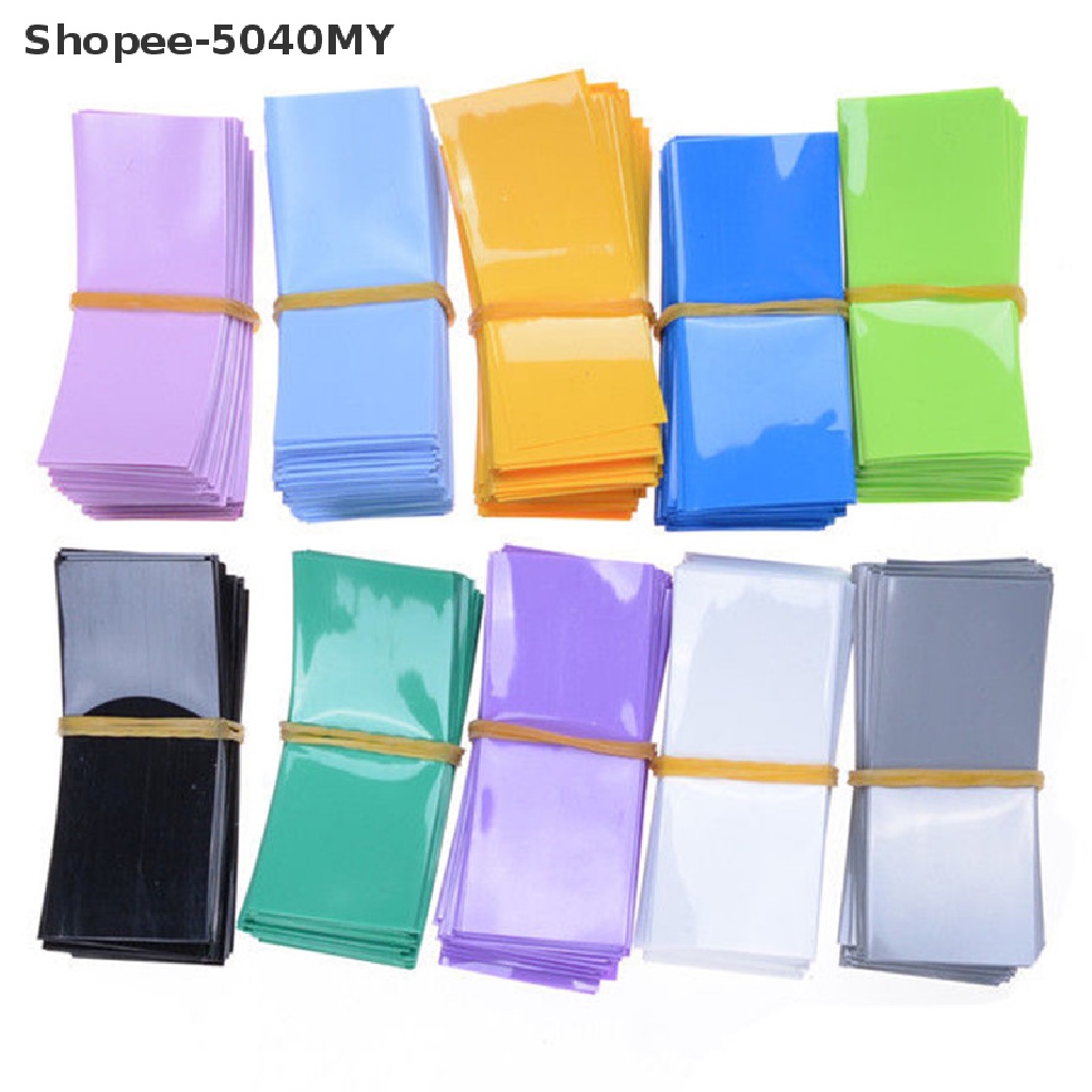 {PUR} 100Pcs 18650 Battery Wrap PVC Heat Shrink Tubing Precut Battery ...