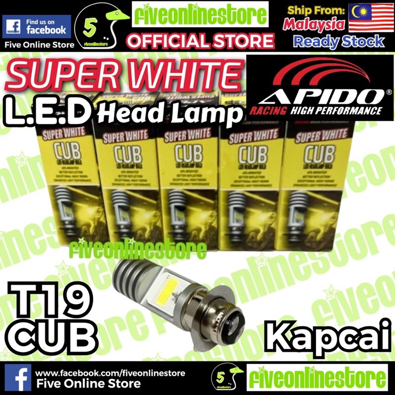 APIDO LED BULB MENTOL LAMPU T19 LC135 EX5 DASH V1 WAVE 100 110 125 ...
