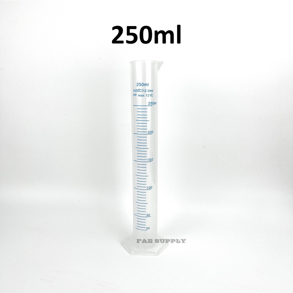 measuring cylinder plastic 10ml 25ml 50ml 100ml 250ml silinder penyukat ...