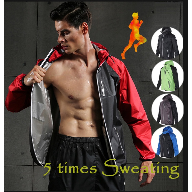 Fitness Loss Weight Sauna Suit for Men Sauna Jacket Sweat Suit ...