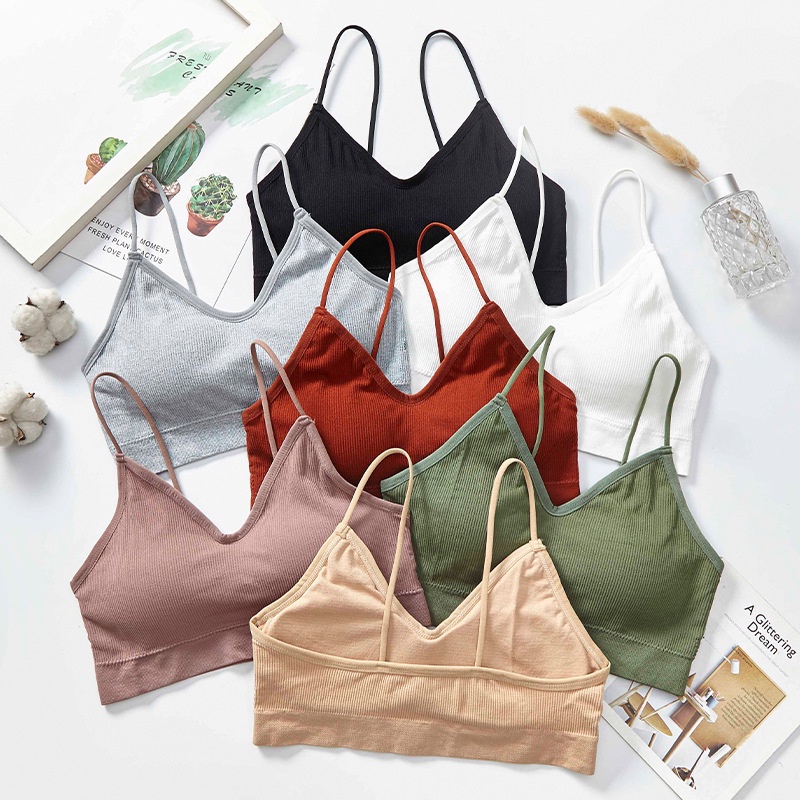 Women bra Sport Bras Removable Underwear Underlined Shoulder Strap Bra ...