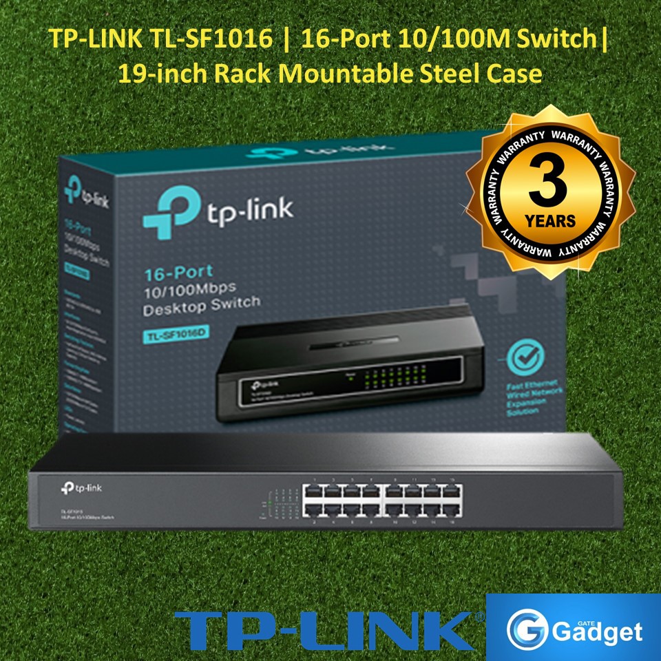 TP-LINK TL-SF1016 | 16-Port 10/100M Switch| 19-inch Rack Mountable Steel Case | Shopee Malaysia