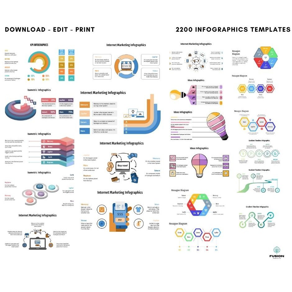 Infographics PowerPoint Templates 🔥 Latest and Animated | Shopee Malaysia