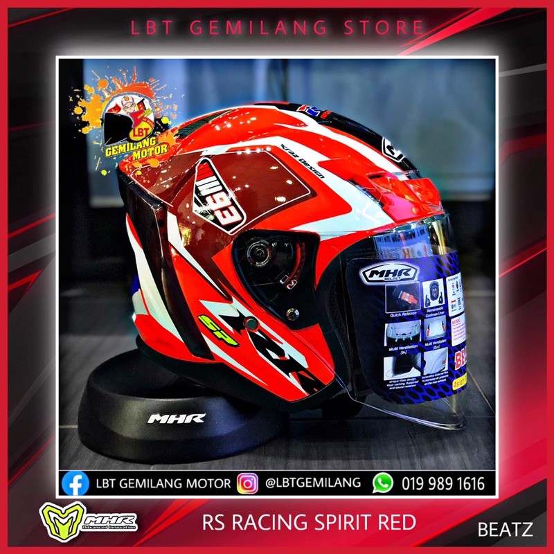 MHR Helmets OF622 [RS RACING SPIRIT HONDA RED] | Shopee Malaysia