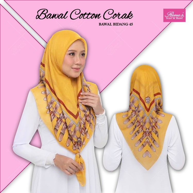 Tudung Bawal Cotton Scarf Turkey Corak Bidang 45 (S012) | Shopee Malaysia