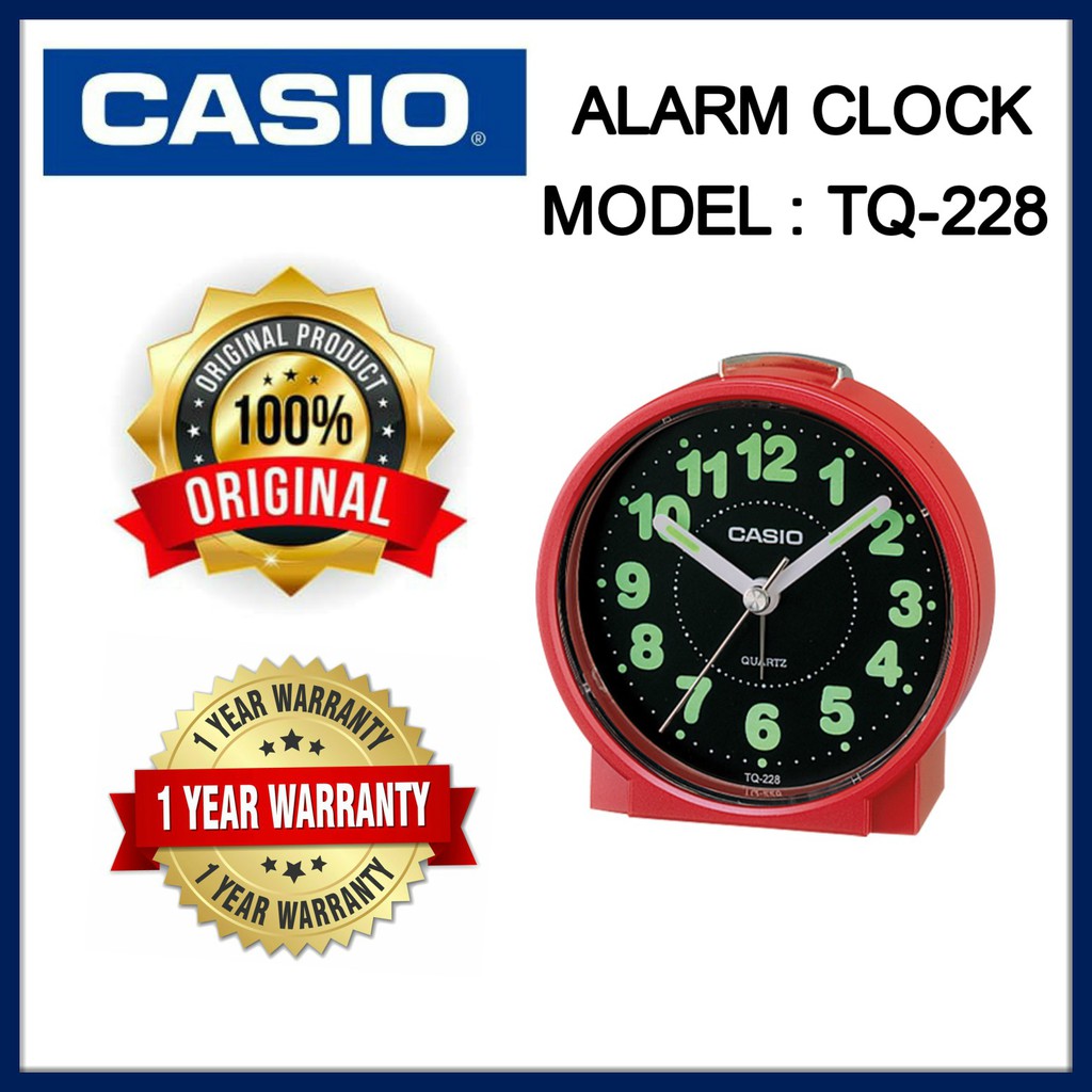 CASIO ORIGINAL ALARM CLOCK TQ-228-4DF WITH 1 YEAR WARRANTY | Shopee ...