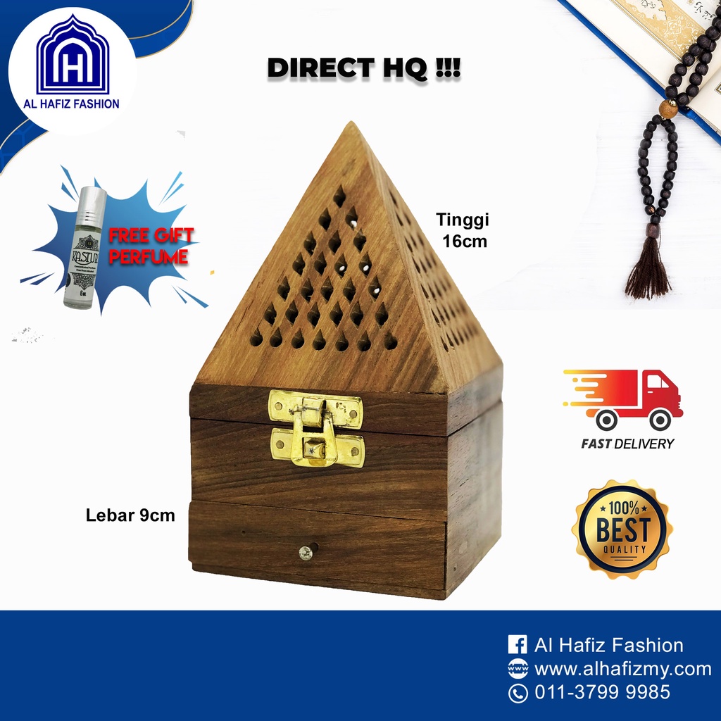 PYRAMID WOODEN BURNER MABKHARA Incense Burner Bukhoor Bakhoor Burner ...