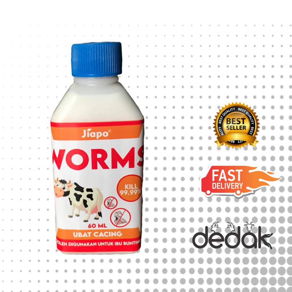 [Ubat Cacing] JIAPO WORMS 60ML - Lembu, Kambing, Arnab, Kucing, Kuda ...