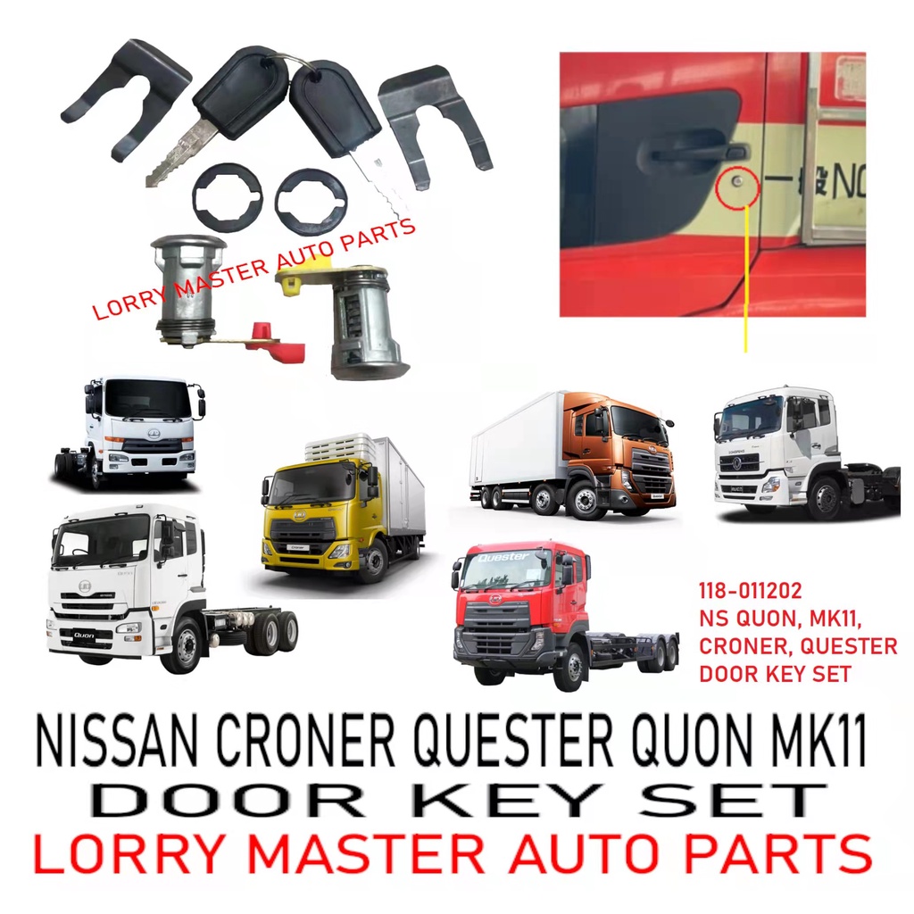 J01S12 DOOR KEY SET NISSAN UD CRONER QUESTER QUON MK211 LORRY TRUCK ...