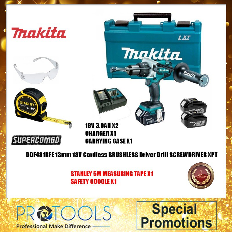 MAKITA DDF481 13MM 18V CORDLESS DRIVER DRILL - 1 YEAR WARRANTY | Shopee ...