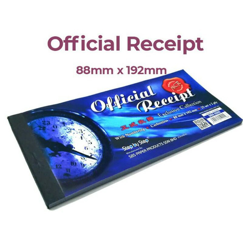 3 buku ORIGINAL Official Receipt Book NCR SBS / OFFICIAL RECEIPT ...
